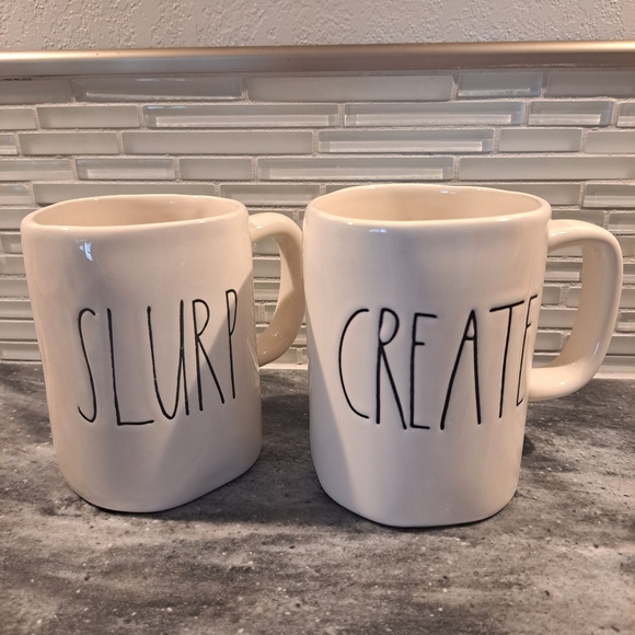 Magenta | Dining | 2 Coffee Mugs Slurp Create Vtg Rae Dunn | Poshmark